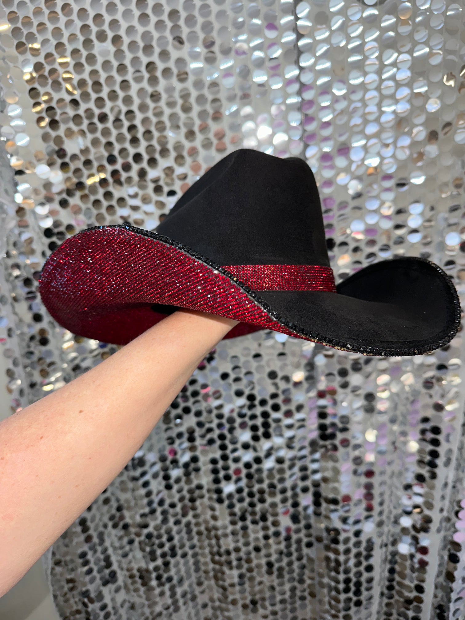 Black Suede & Maroon Rhinestones – Rhinestone Cowgirl