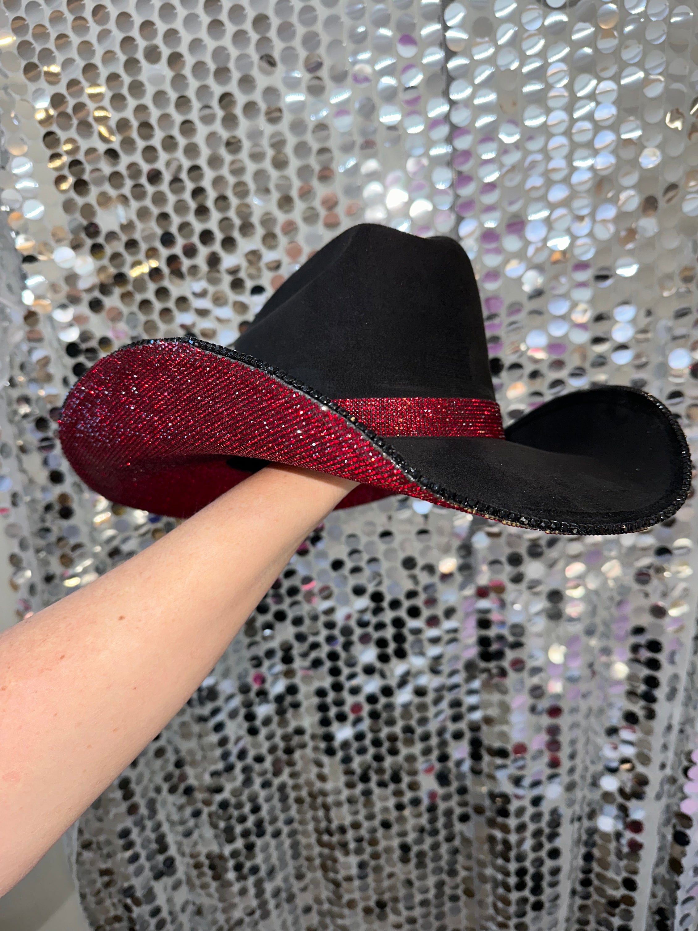 Black Suede & Maroon Rhinestones – Rhinestone Cowgirl