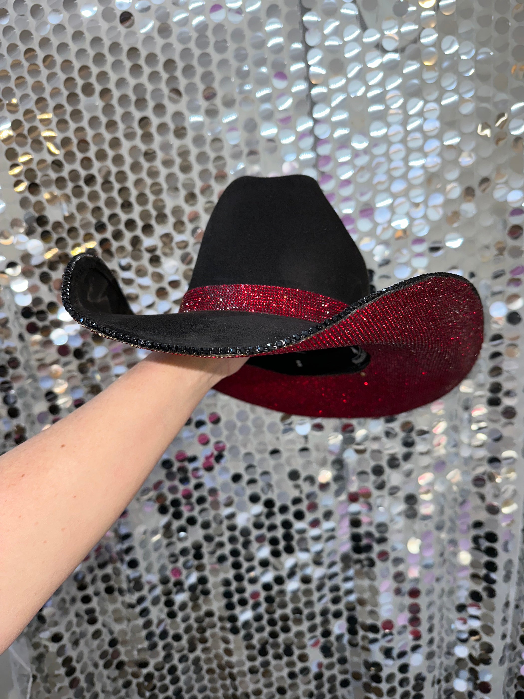 Black Suede & Maroon Rhinestones – Rhinestone Cowgirl