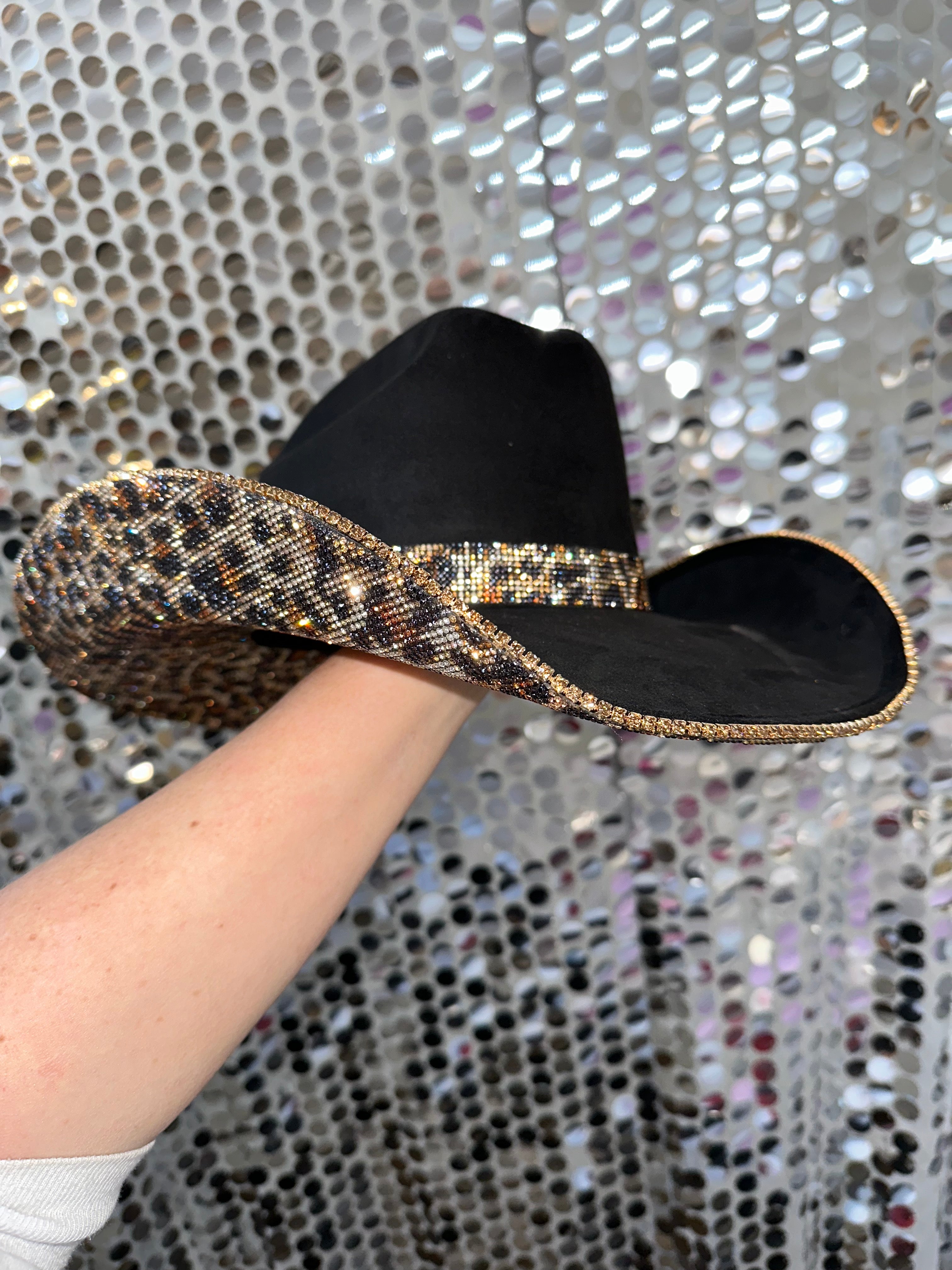 Black Suede & Brown Leopard Rhinestones – Rhinestone Cowgirl