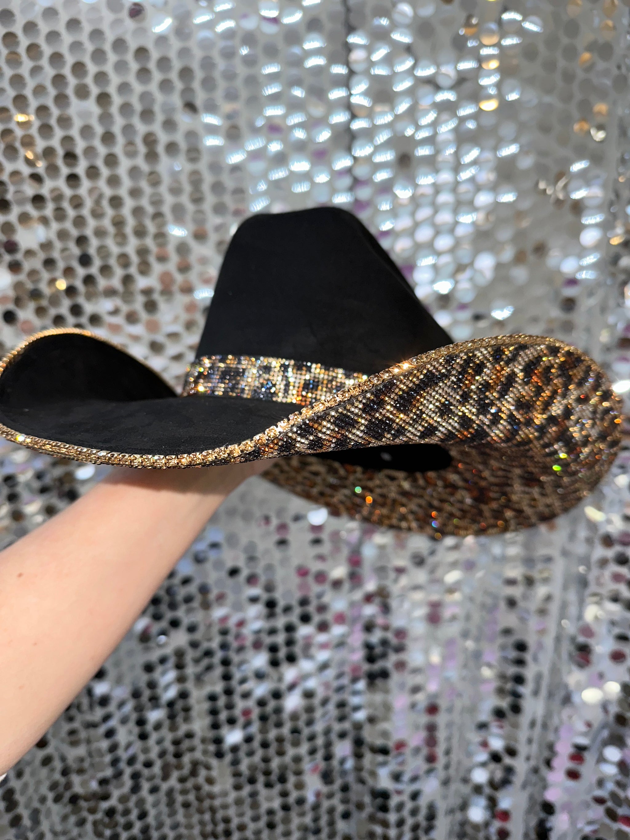 Black Suede & Brown Leopard Rhinestones – Rhinestone Cowgirl