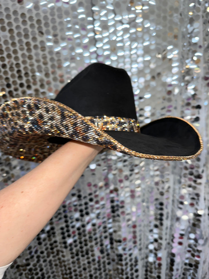 Black Suede & Brown Leopard Rhinestones – Rhinestone Cowgirl